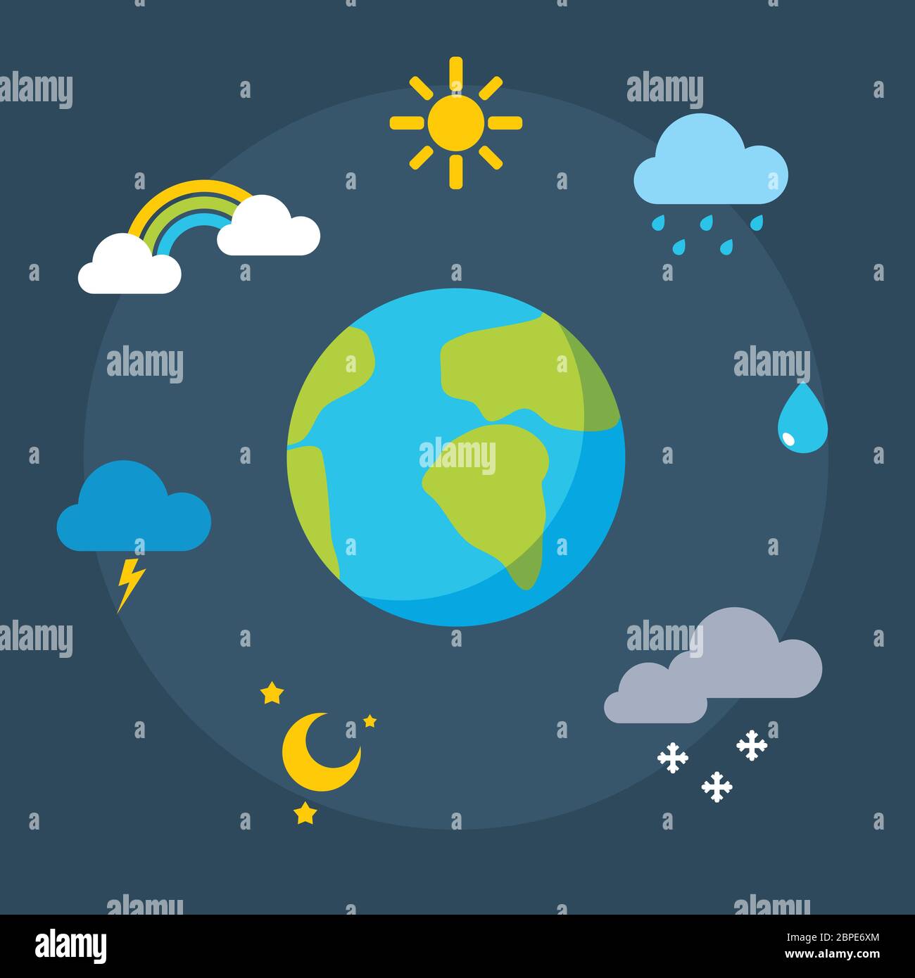 Vector weather icons set , meteorology, sign, symbol Stock Photo - Alamy