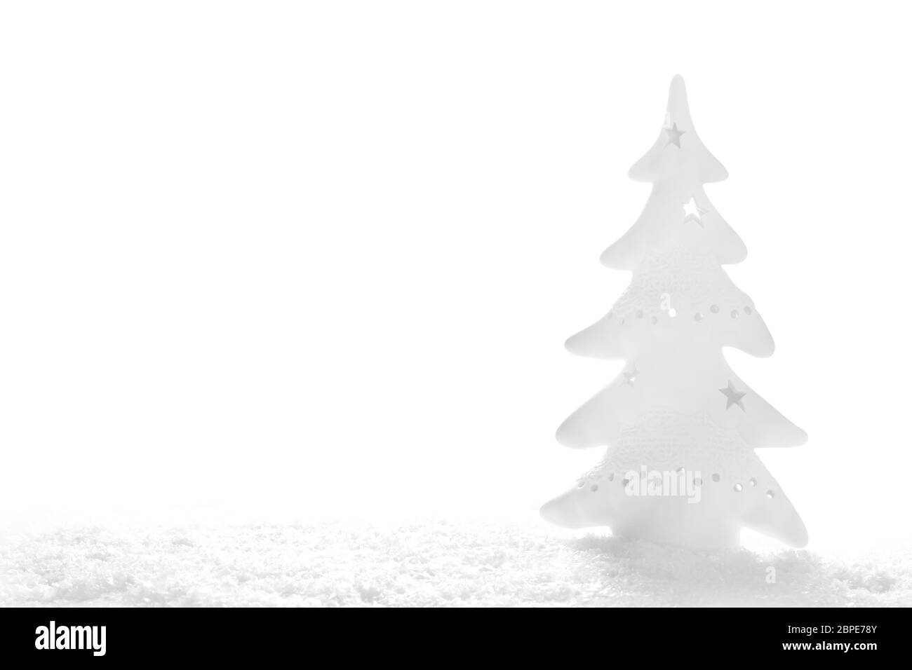 White christmas tree - white background isolated Stock Photo - Alamy