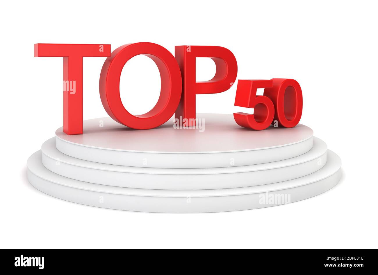 Top fifty. 3d illustration on white background Stock Photo - Alamy