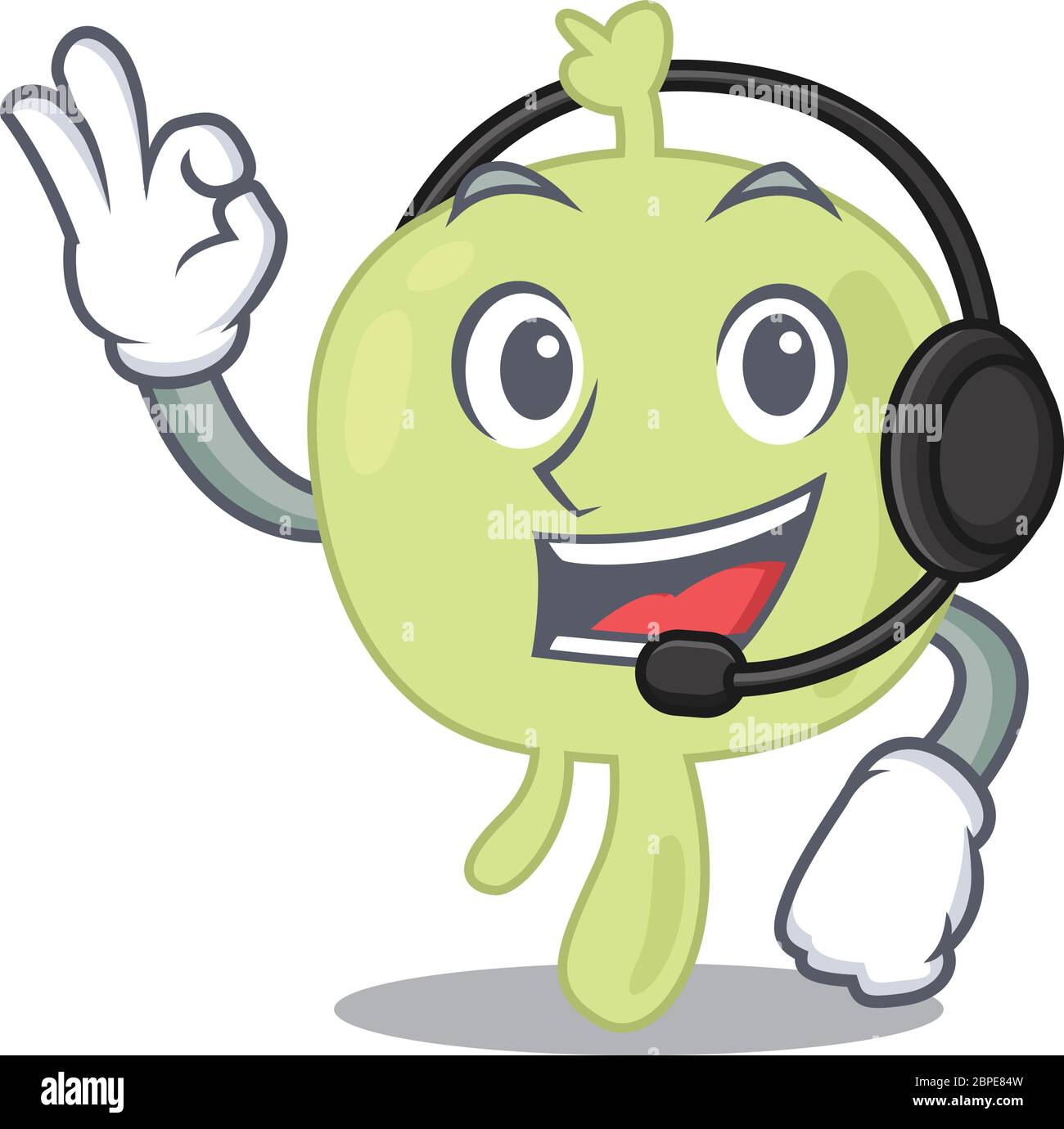 A stunning lymph node mascot character concept wearing headphone Stock ...