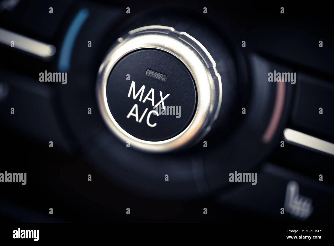 Color detail with the air conditioning button inside a car Stock Photo ...