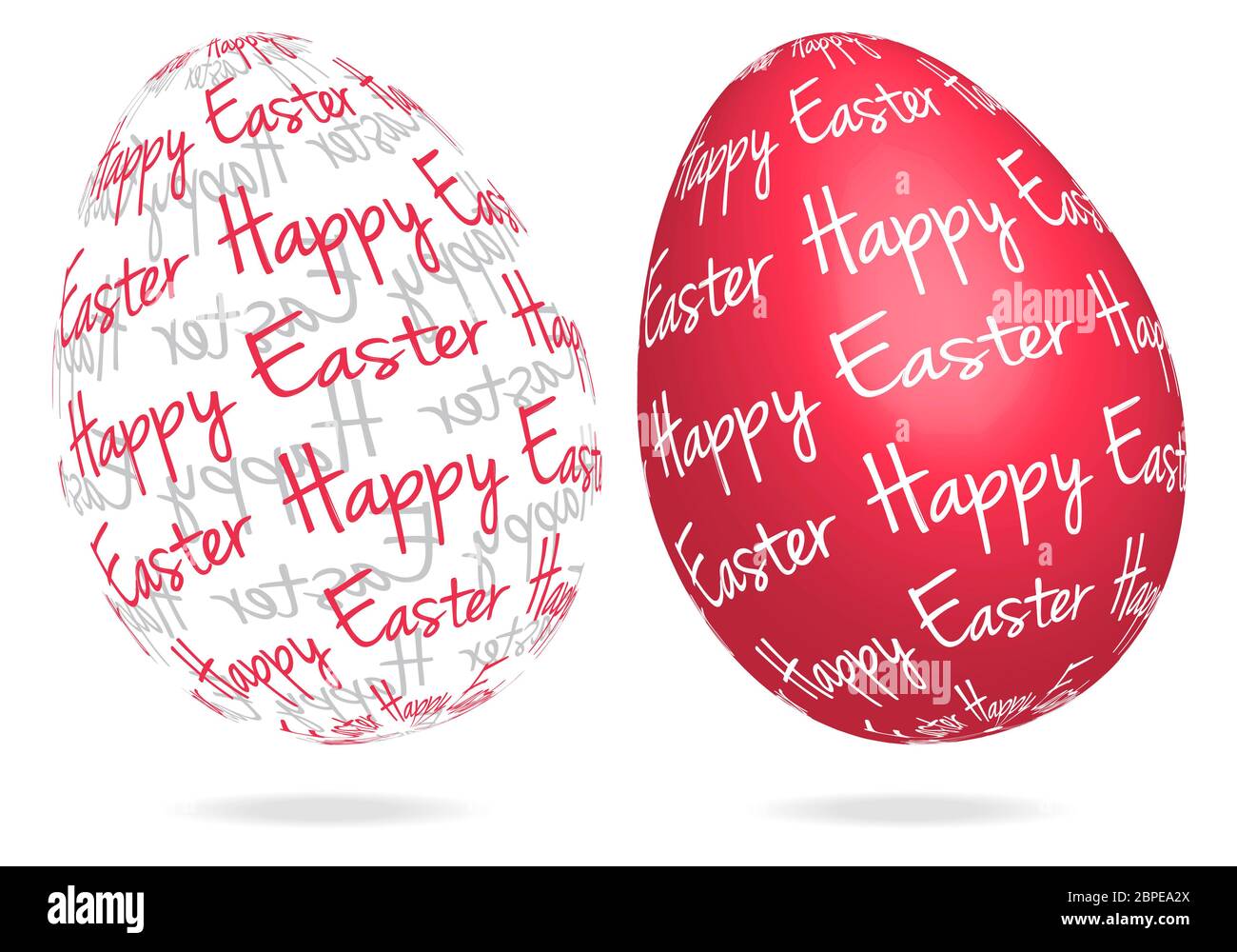 Happy Easter, abstract red 3D eggs with text, vector illustration Stock ...