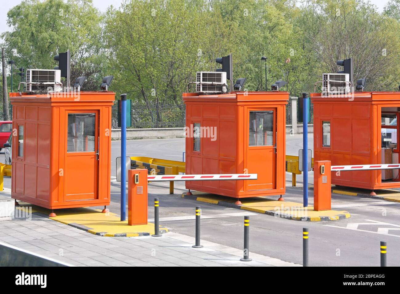 Toll house barrier road hi-res stock photography and images - Alamy