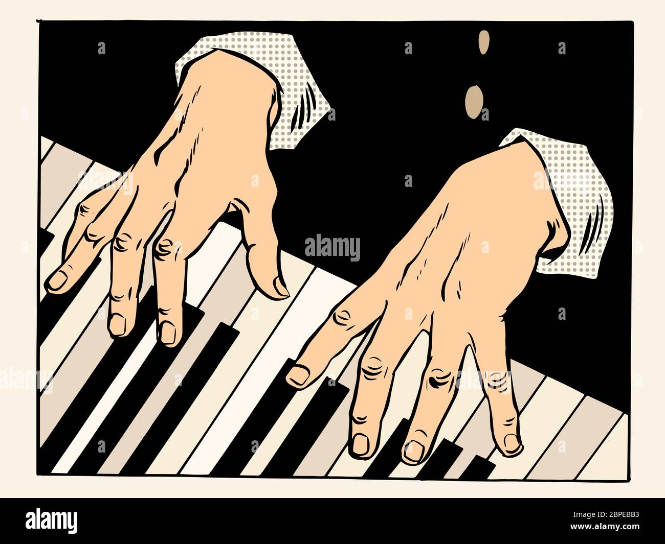 The piano keys pianist hands. Music and classical art, creativity pop ...
