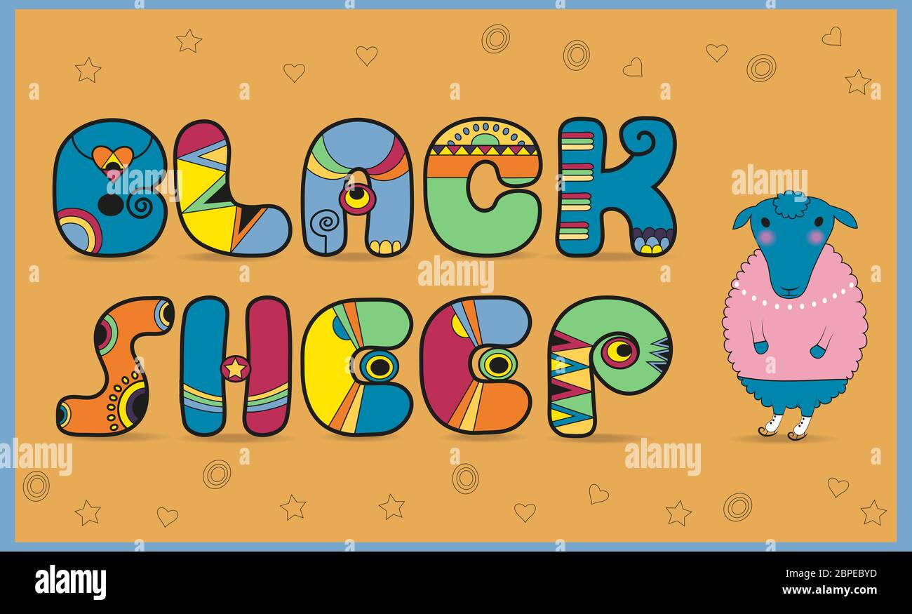 Inscription Black Sheep. Colored Letters. Vector Illustration Stock ...