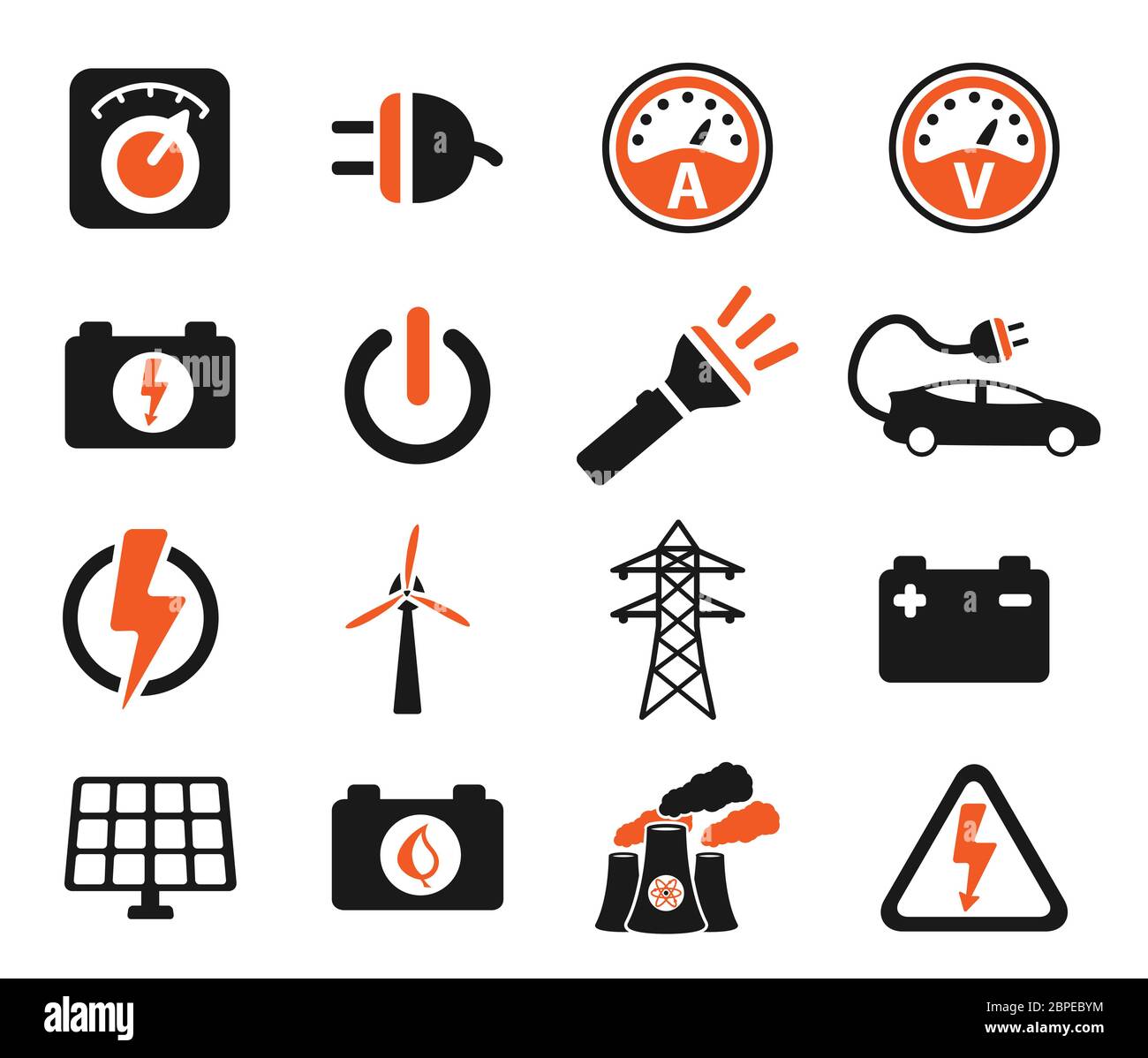 Electricity simple icons for web and user interface Stock Photo - Alamy