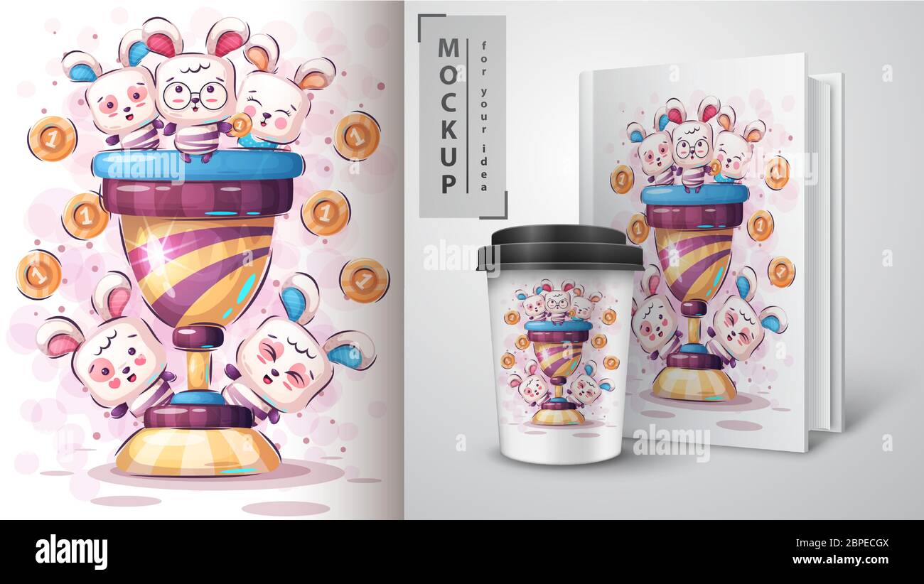 Cute rabbit - poster and merchandising Stock Vector Image & Art - Alamy