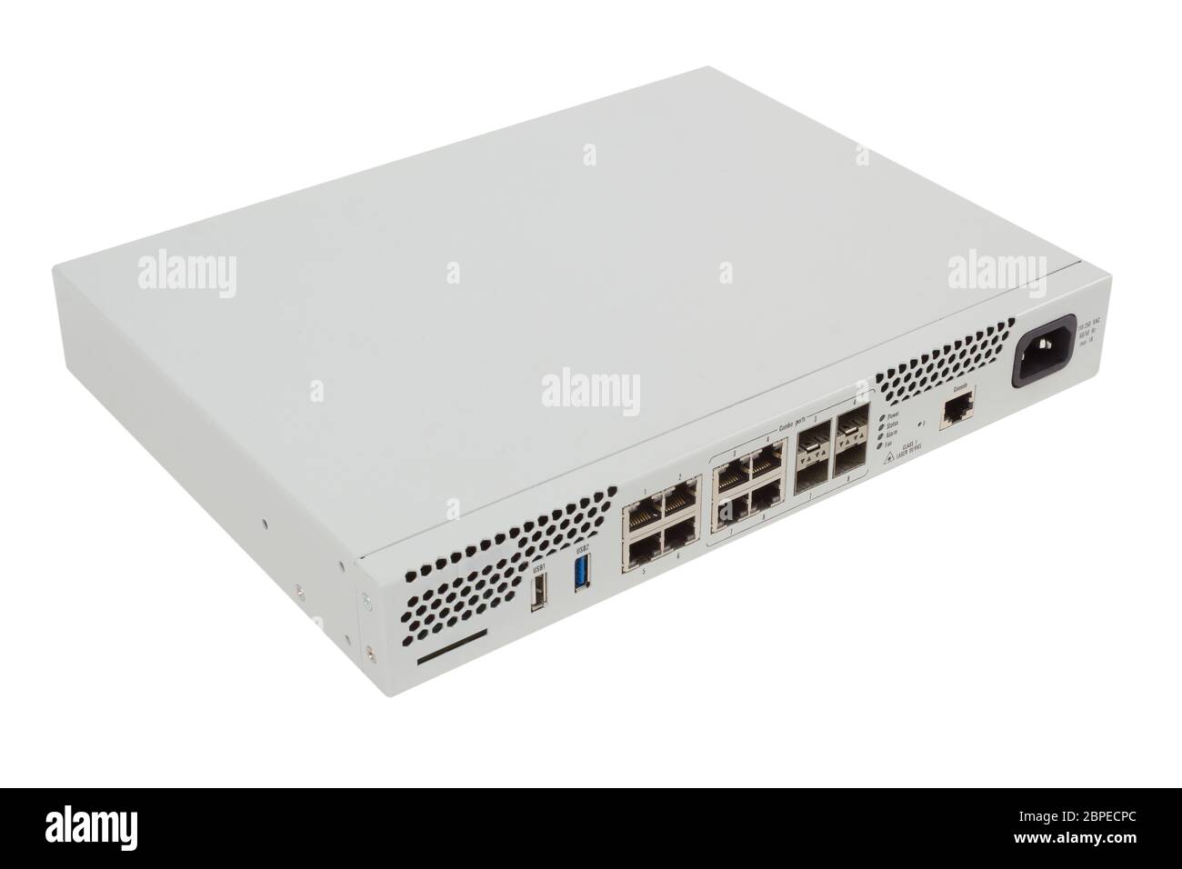 industrial router isolated on white background with Combo SFP ports ...