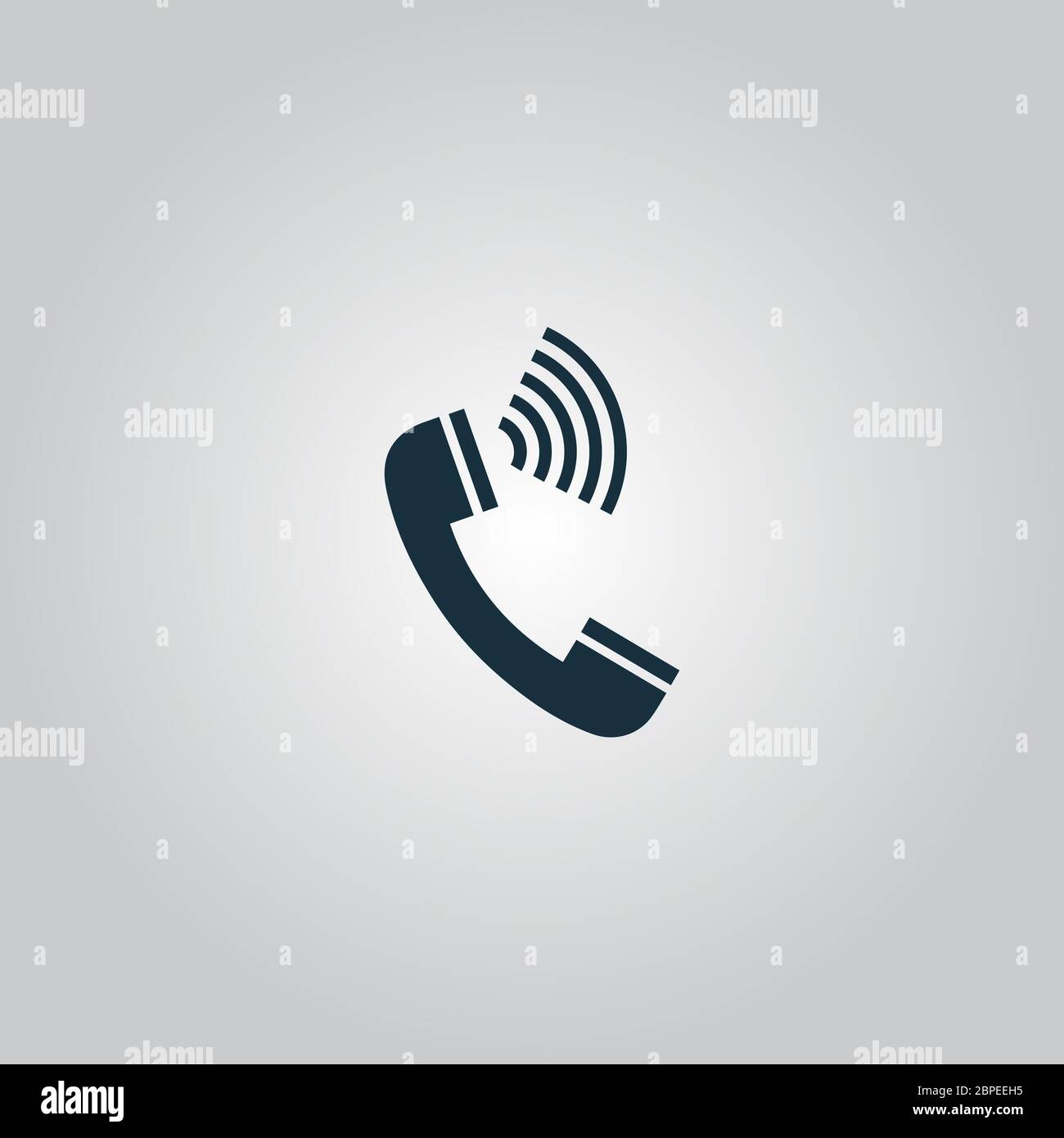 Sound from the handset - phone. Flat web icon or sign isolated on grey ...