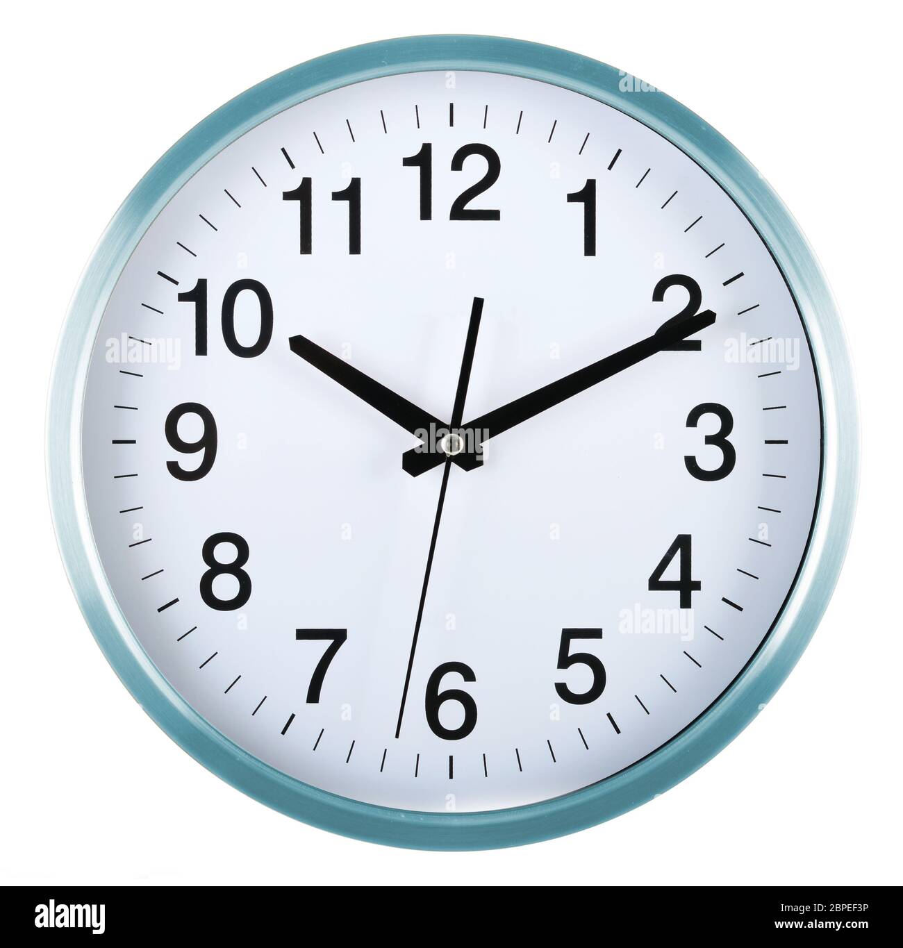 Wall clock isolated on white background. Ten past ten Stock Photo - Alamy