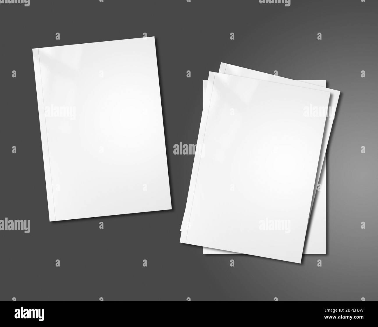 white booklet covers isolated on dark background - mockup template ...