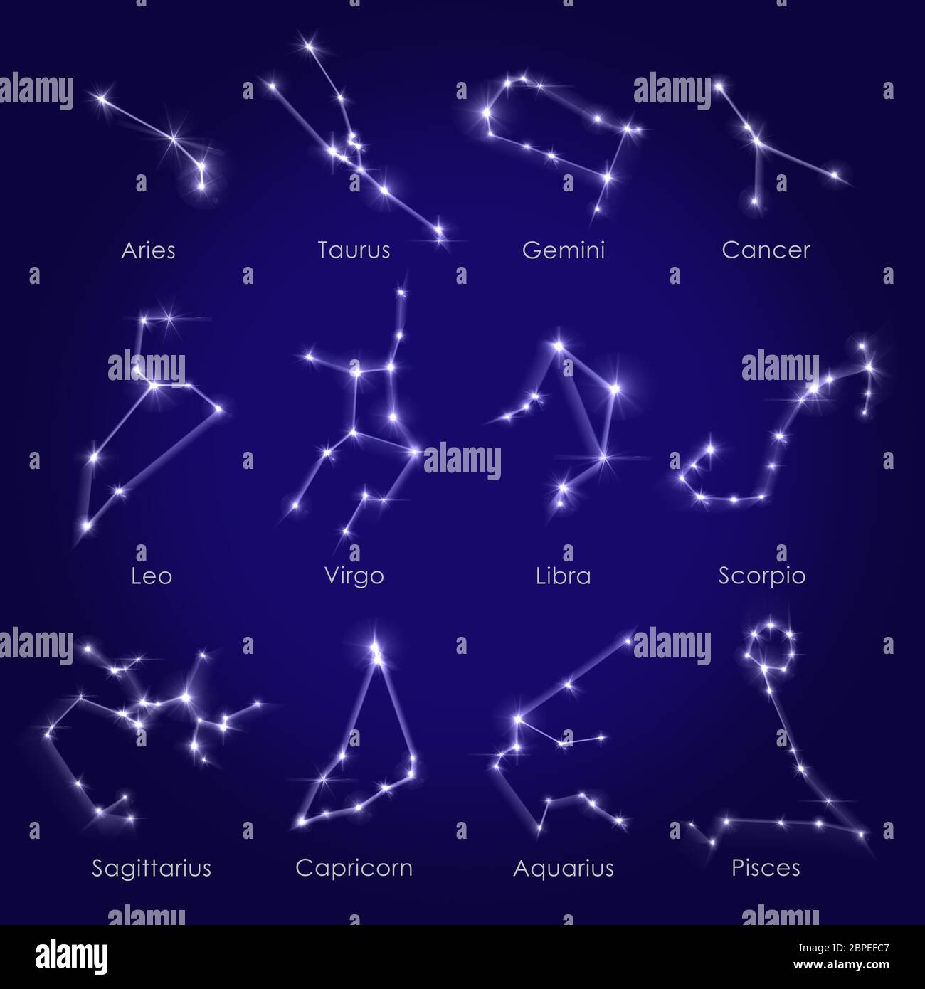the zodiac sign of the beautiful bright stars on the background night ...