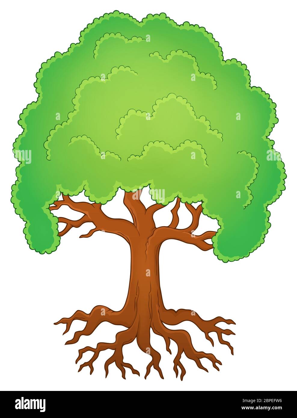 Tree with roots theme image 1 - picture illustration Stock Photo - Alamy