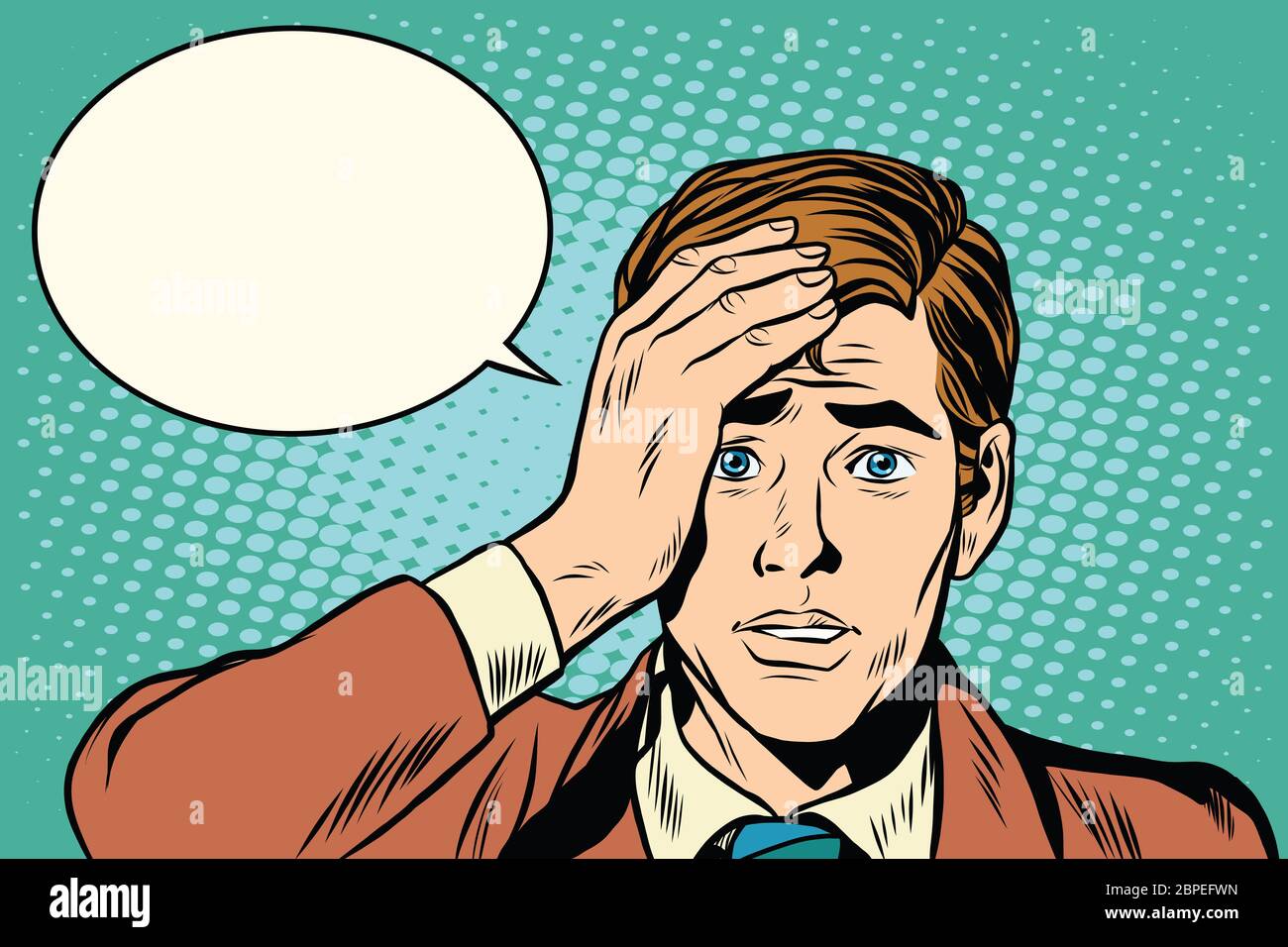 memory businessman remembered pop art retro style. Forgetfulness brain ...