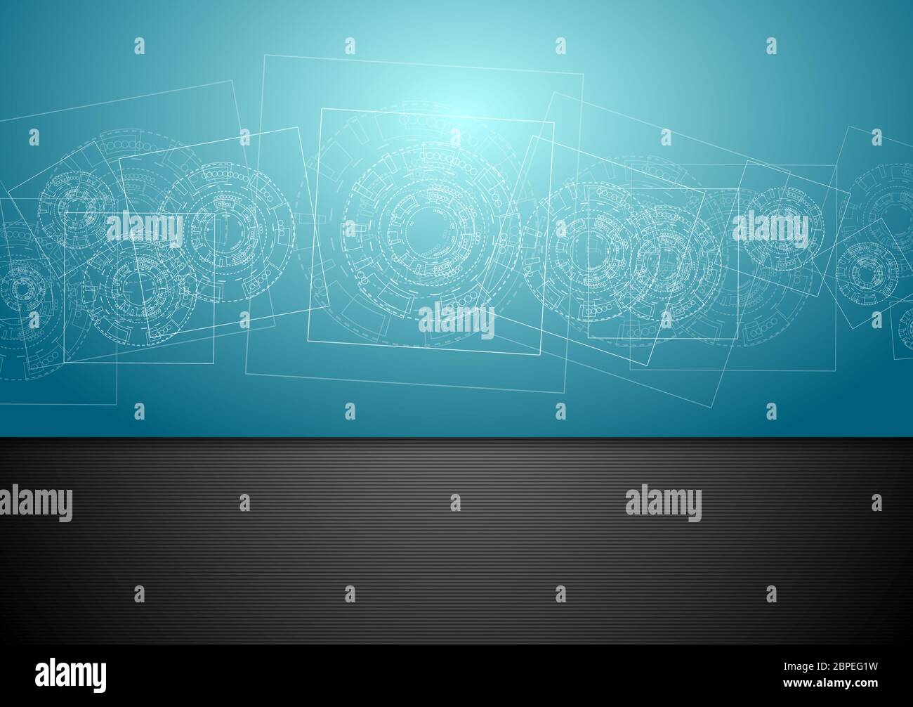 Abstract blue tech engineering background Stock Photo - Alamy