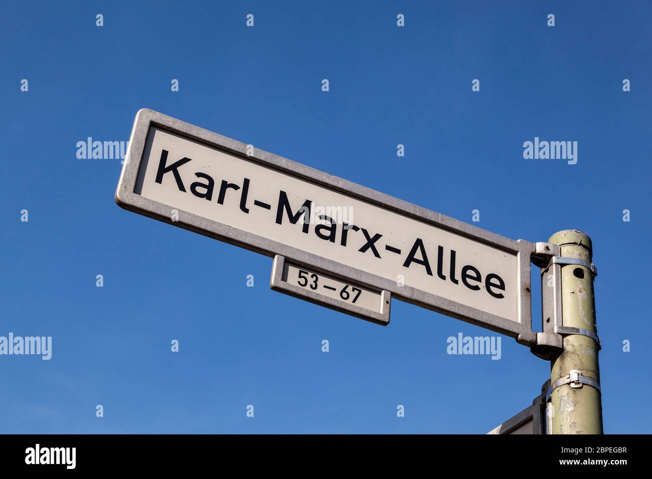 Berlin karl marx allee sign hi-res stock photography and images - Alamy