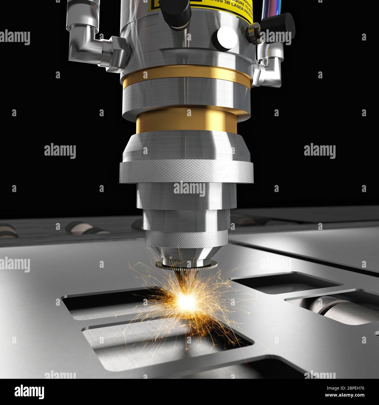 laser cutting machine 3d rendering Stock Photo - Alamy