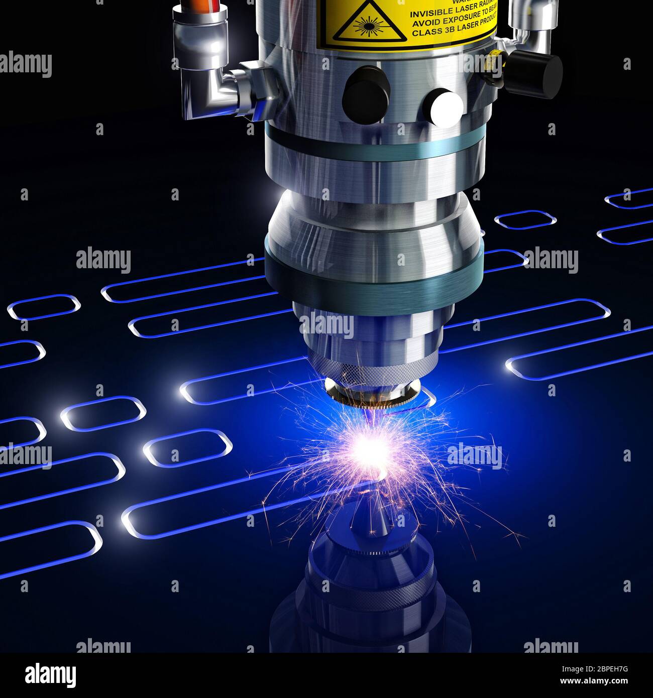 laser cutting machine 3d rendering Stock Photo - Alamy