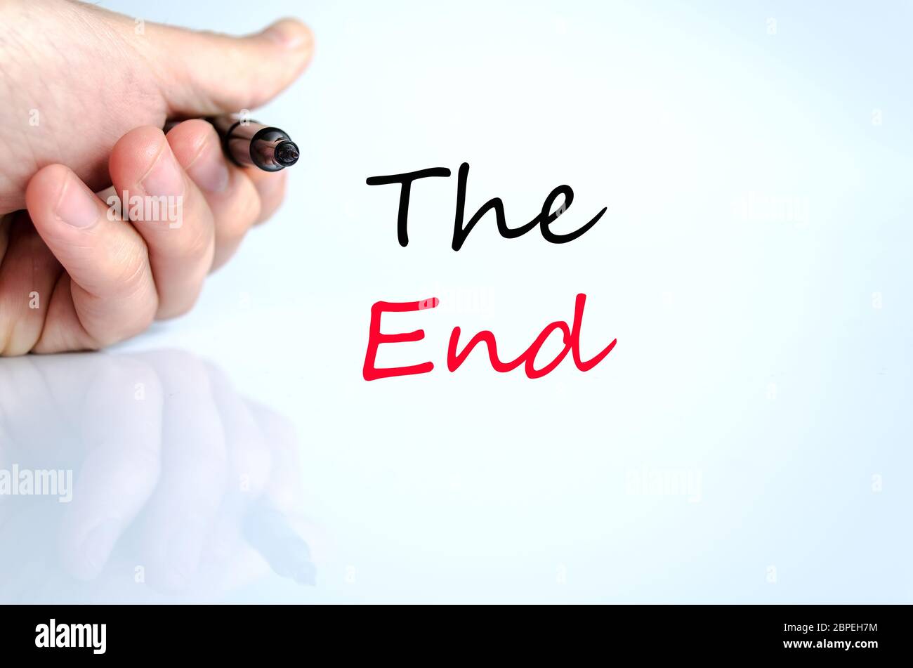 The end text concept isolated over white background Stock Photo - Alamy