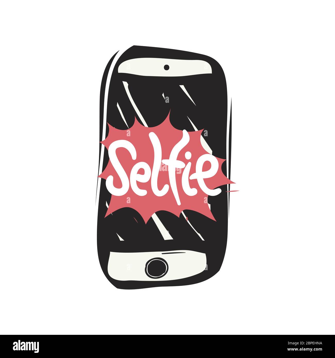 Doodle cartoon selfie hand-lettering. Handmade vector calligraphy ...