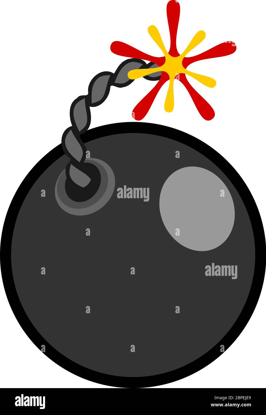 Black cartoon bomb isolated on hi-res stock photography and images - Alamy