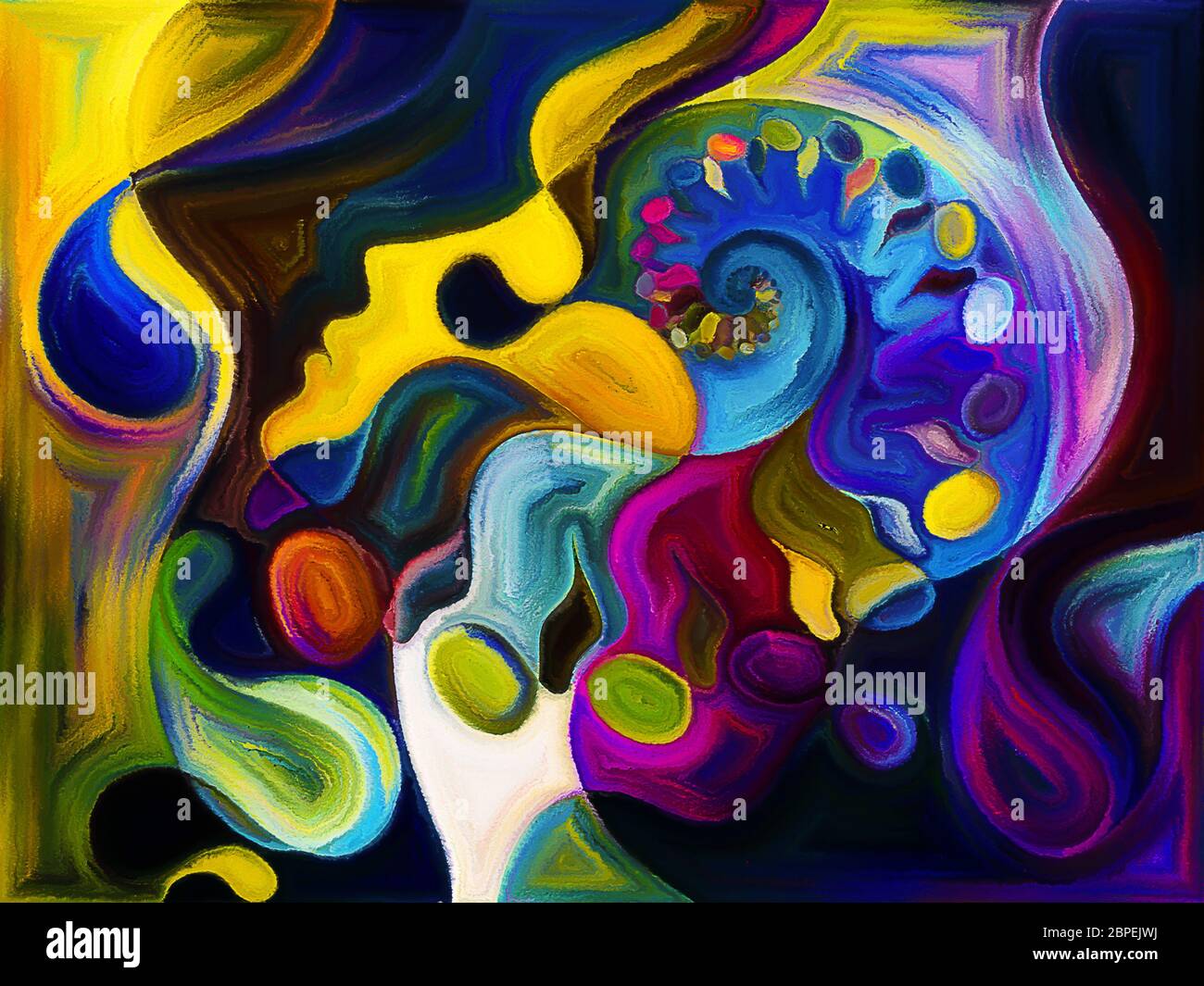 Life Geometry series. Backdrop of Human profiles and line design ...