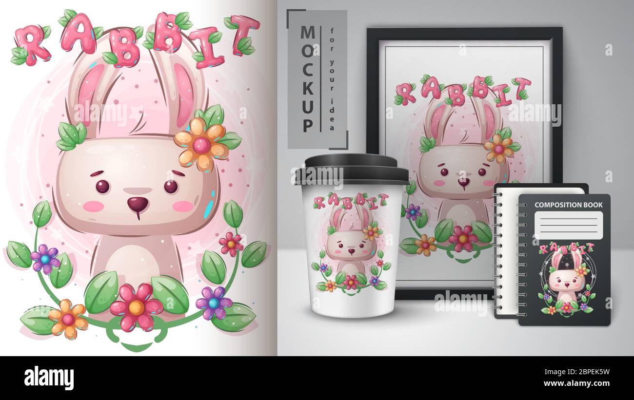 Easter rabbit - poster and merchandising Stock Vector Image & Art - Alamy