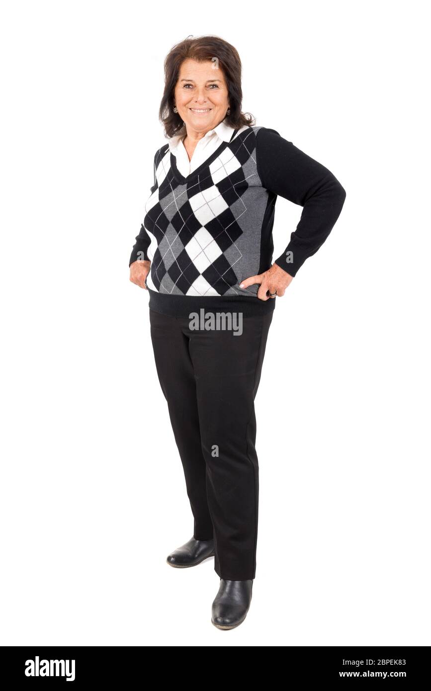 Beautiful senior woman isolated in a white background Stock Photo - Alamy