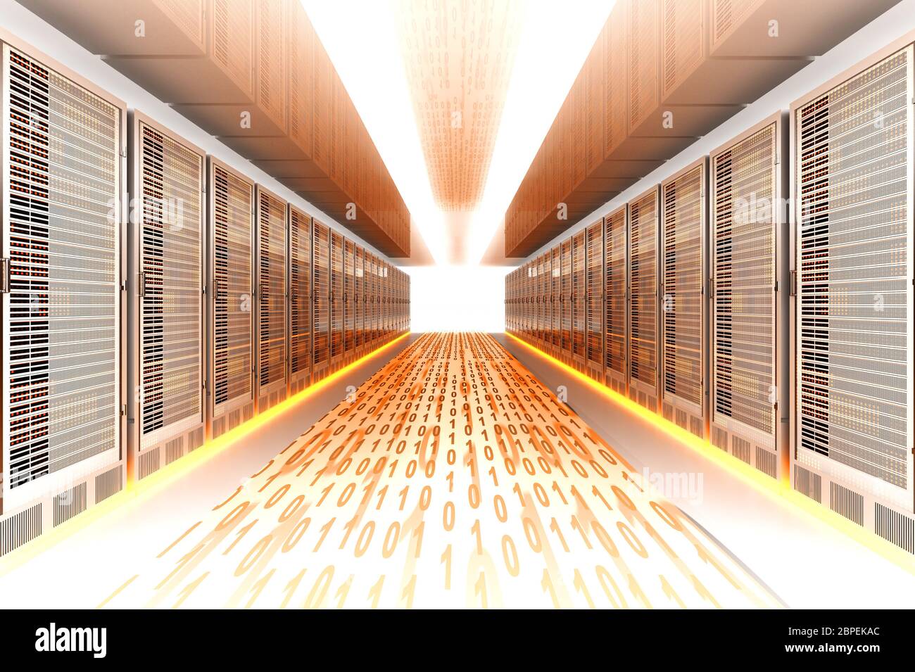 Data rush on the Server highway. 3d rendered Illustration Stock Photo ...