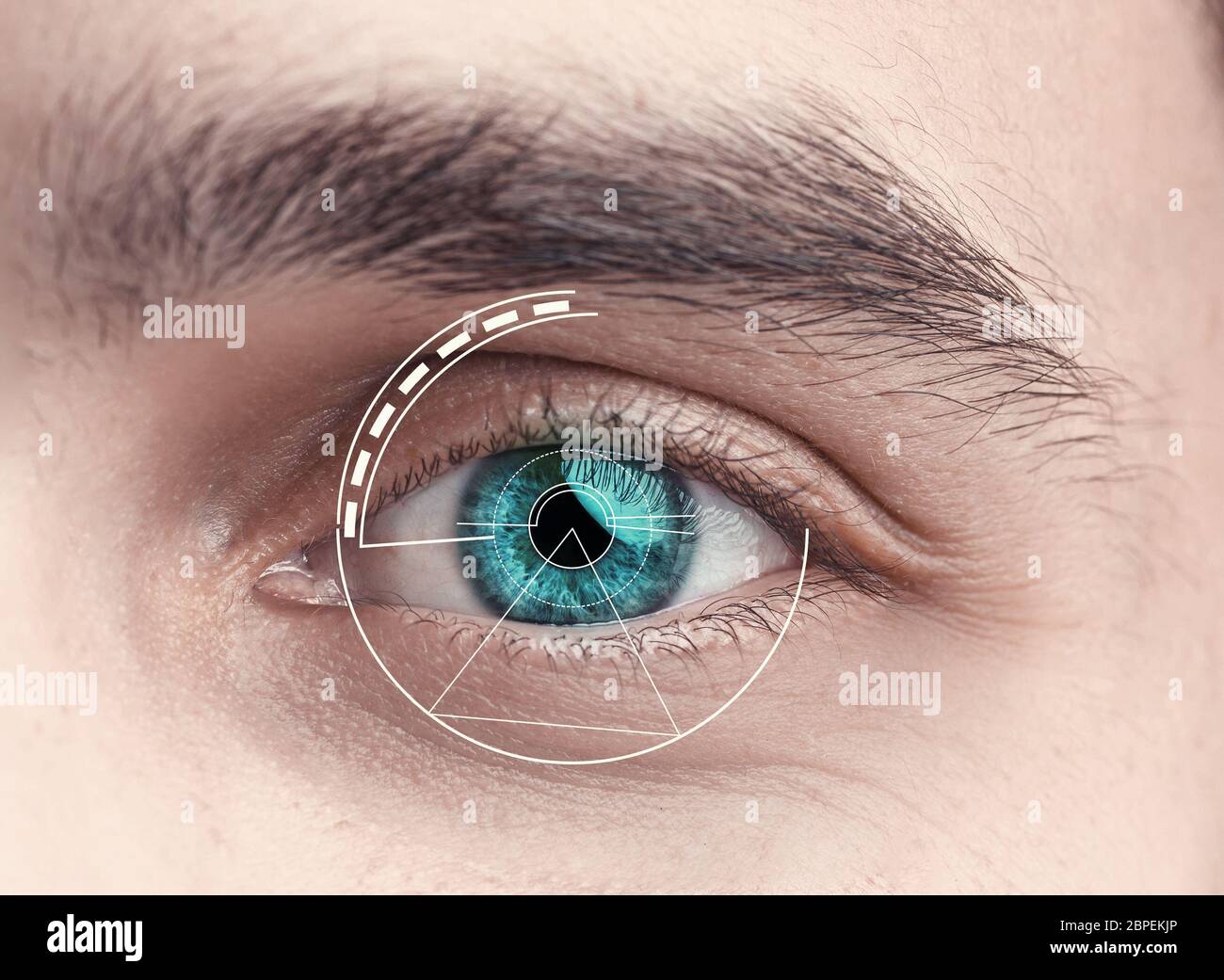 The conceptual image of digital eye of a young man Stock Photo - Alamy