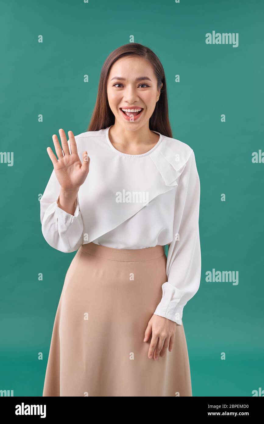 Woman hello hi-res stock photography and images - Alamy