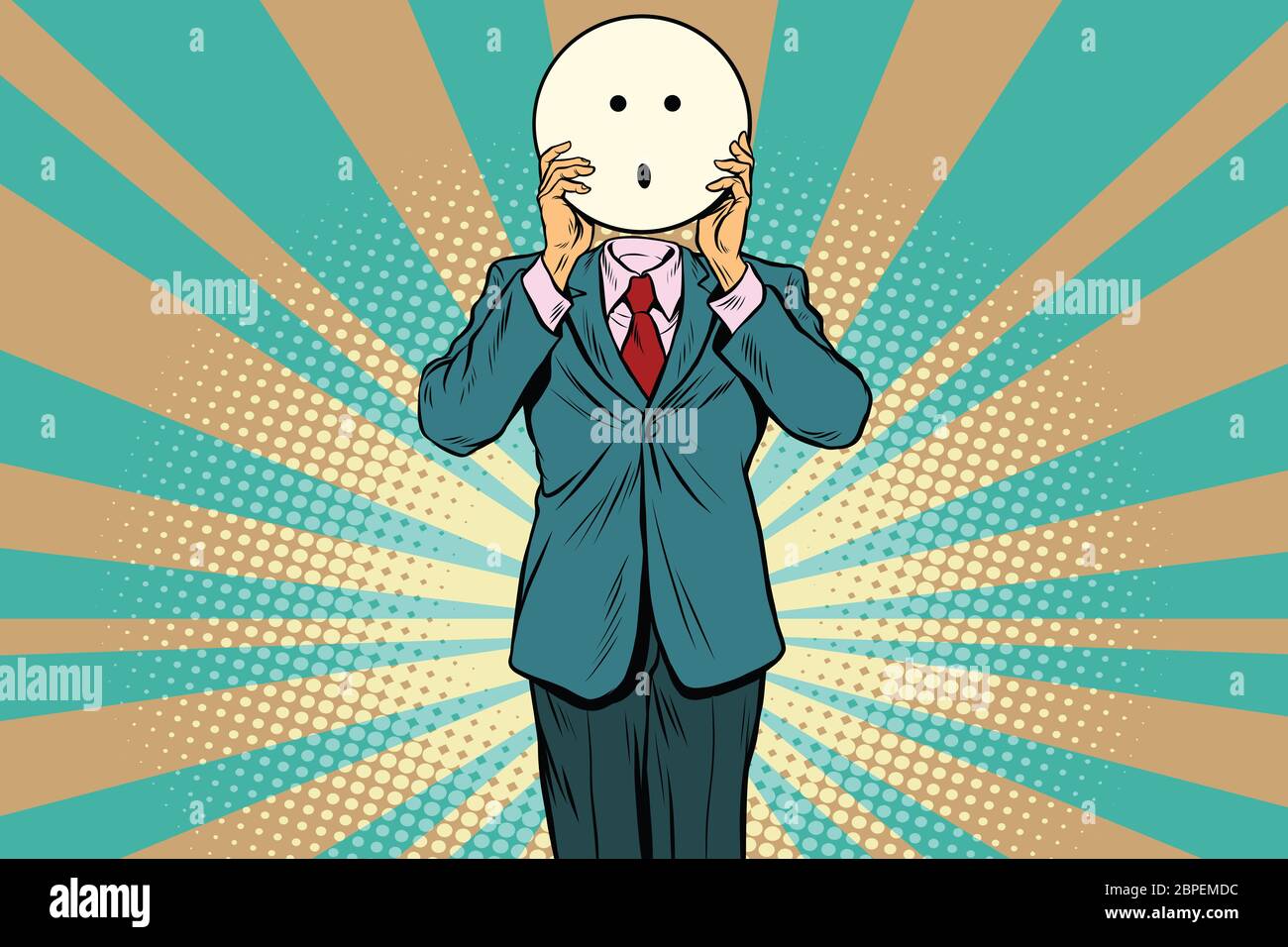 surprise Man smiley Emoji face. Vintage pop art retro comic book vector ...