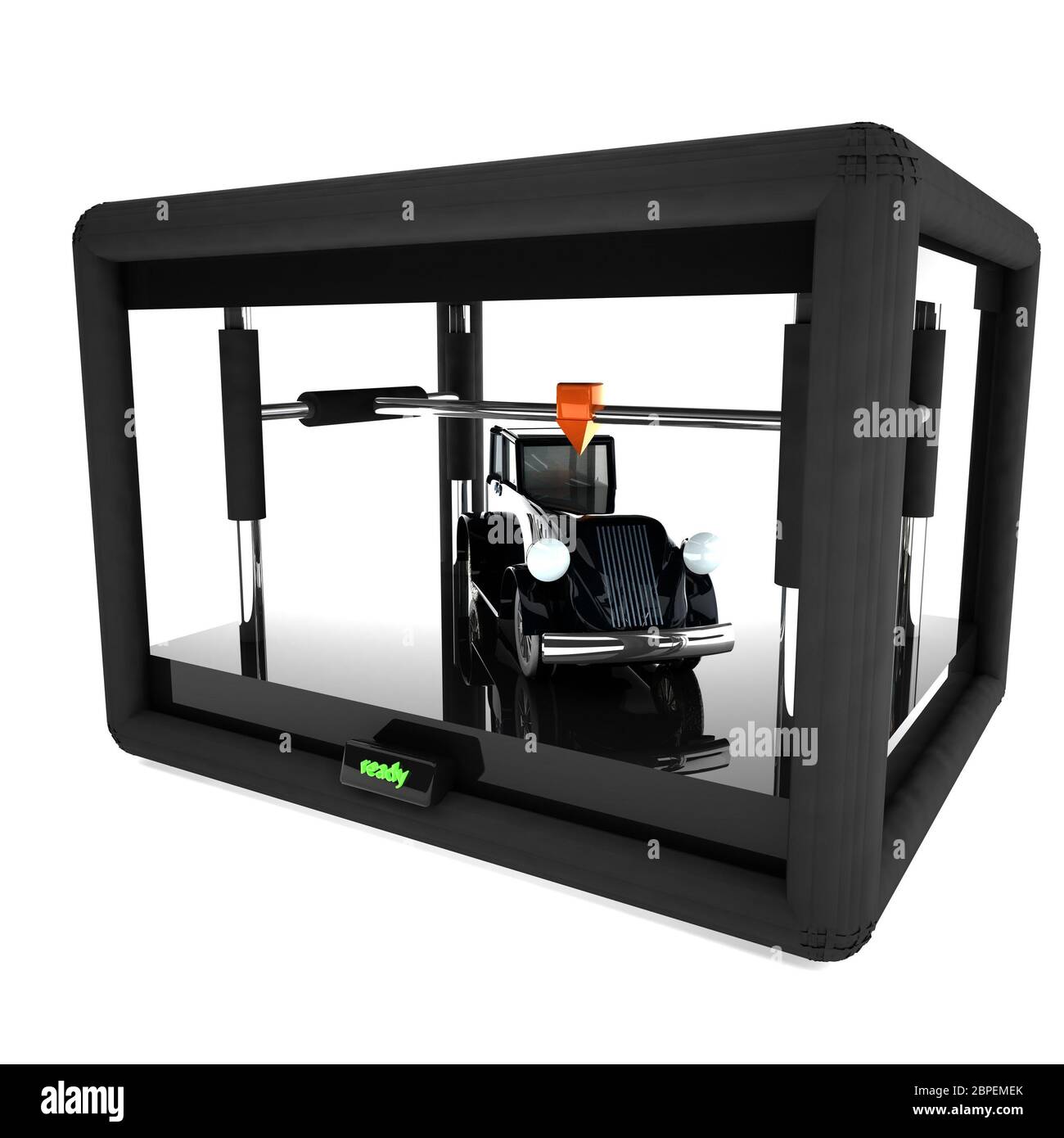 3d printer manufacturing a car, 3d rendering Stock Photo - Alamy