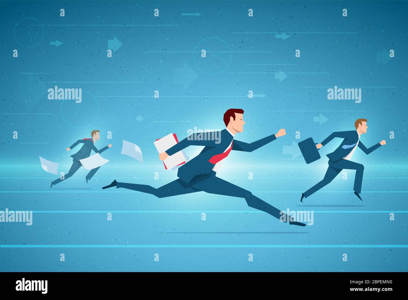 Business concept illustration. Businessmen competition. Elements are ...