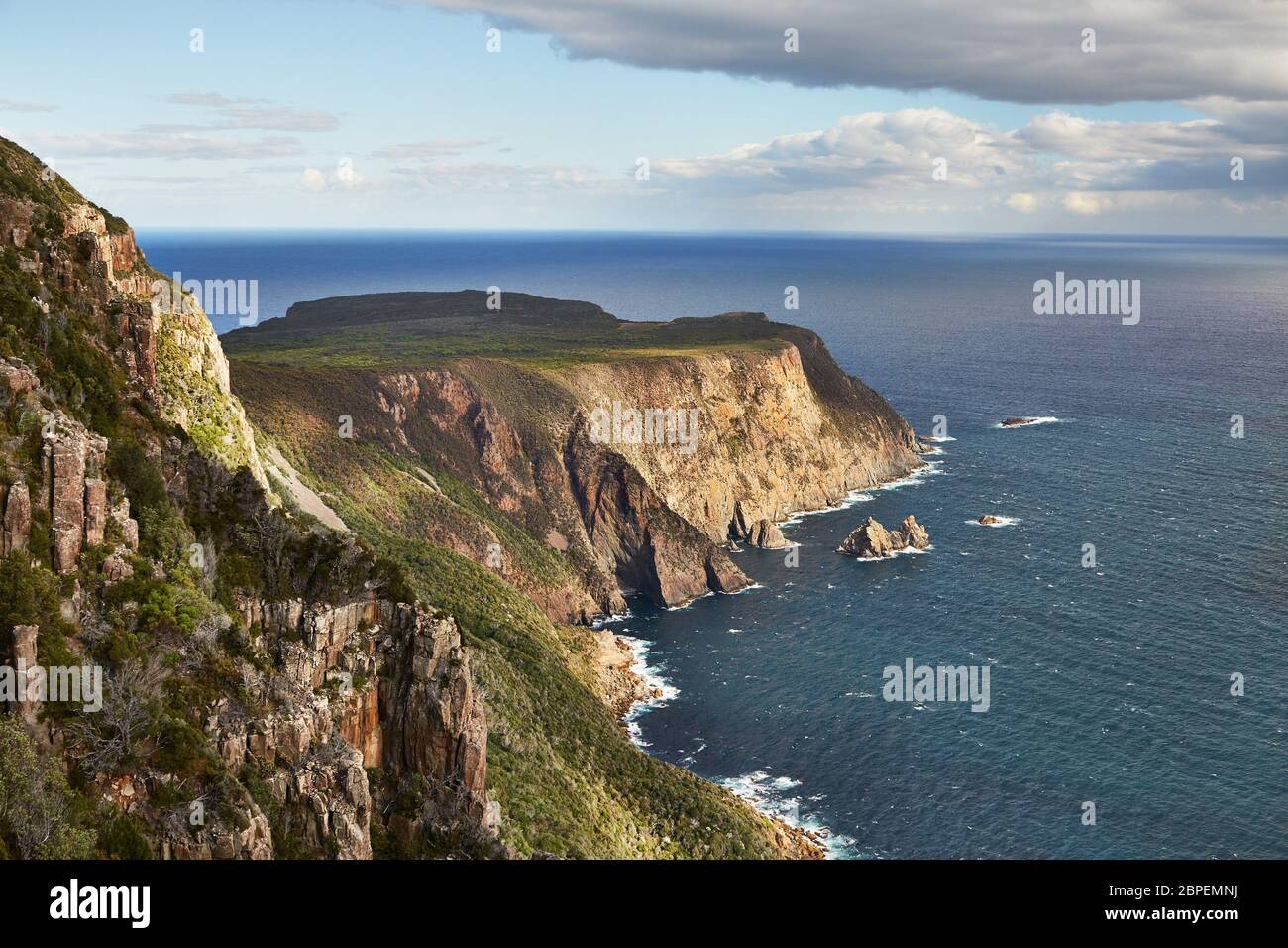Pristine landscape on Tasman Peninsula, Cape Raoul, view to the ...