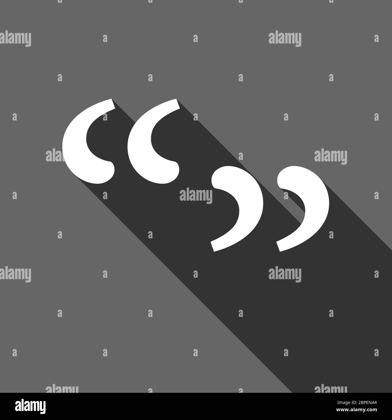 Quote sign icon. Quotation mark symbol. Double quotes at the beginning ...