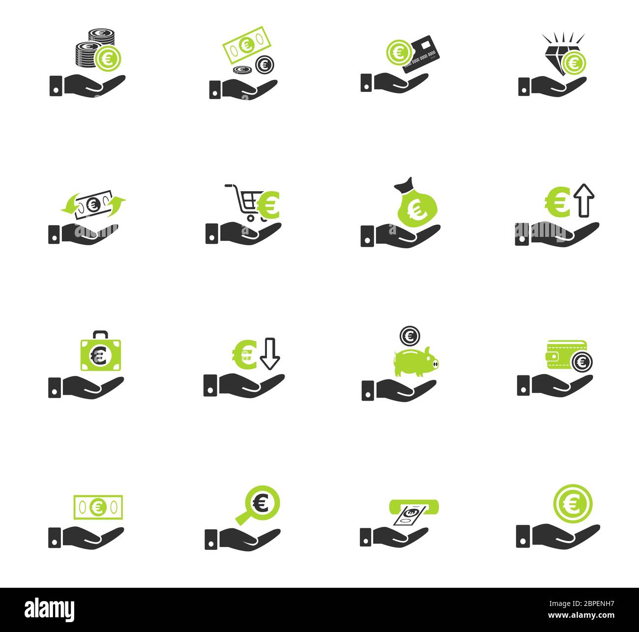 hand and money web icons for user interface design Stock Photo - Alamy