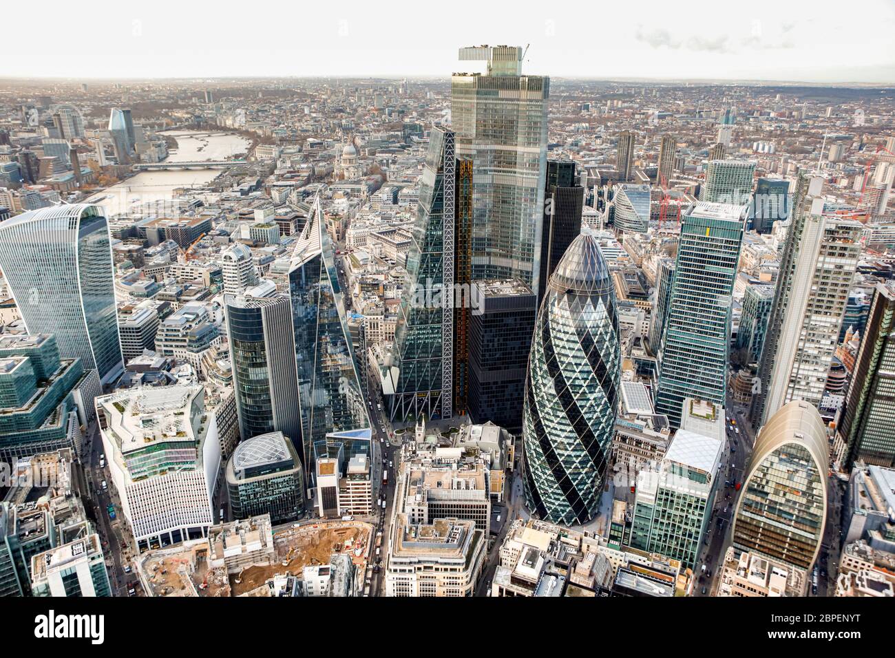 Aerial View of Financial District London Stock Photo - Alamy