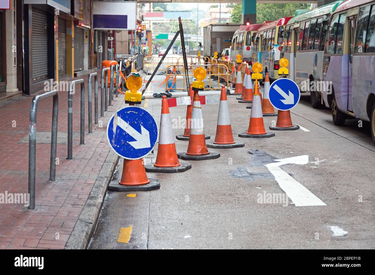 Traffic cones lane closed hi-res stock photography and images - Alamy