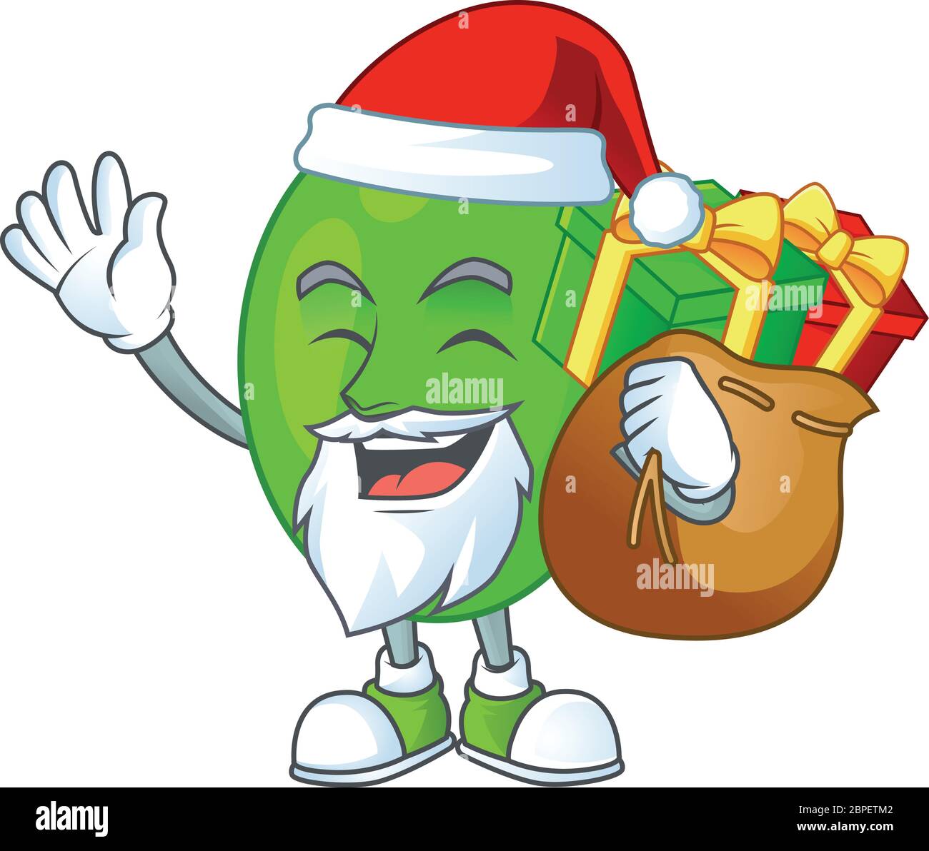 Santa tetrad Cartoon drawing design with sacks of gifts Stock Vector ...