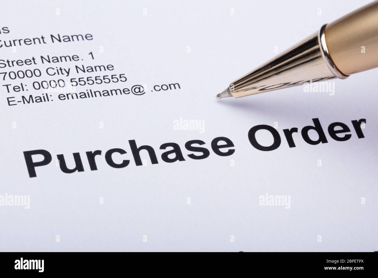 Close-up Of A Person Hand Filling A Purchase Order Form Stock Photo - Alamy