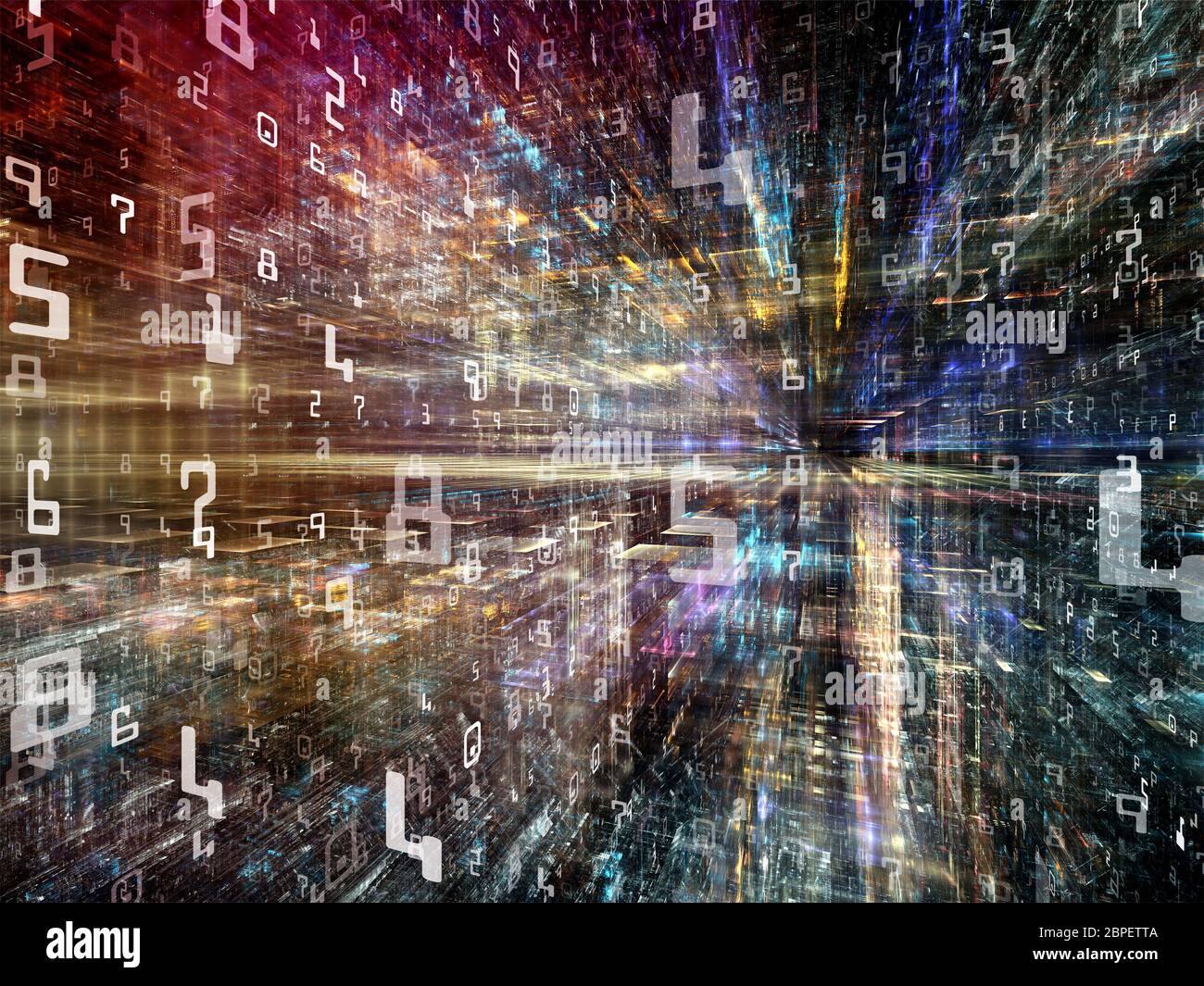 Lights of Digital World Digital City series. Arrangement of three ...