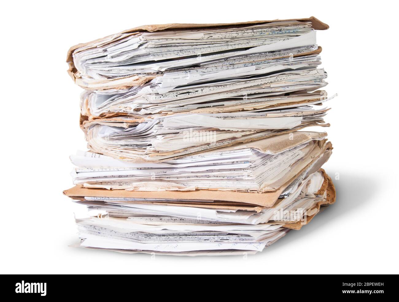 Old Files Stacking Up In A Messy Order Rotated Isolated On White ...