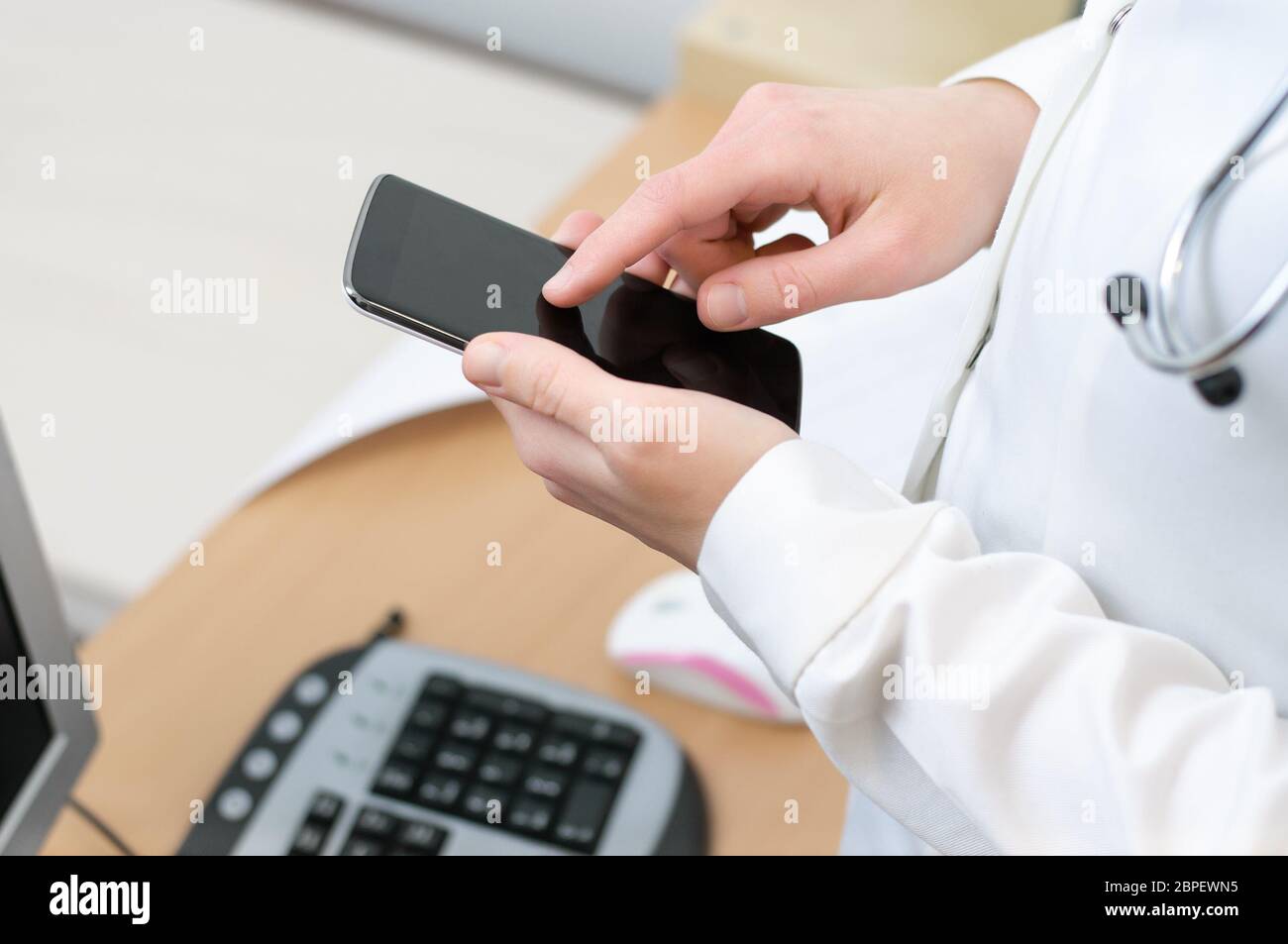 Medical doctor typing message on hi-res stock photography and images ...