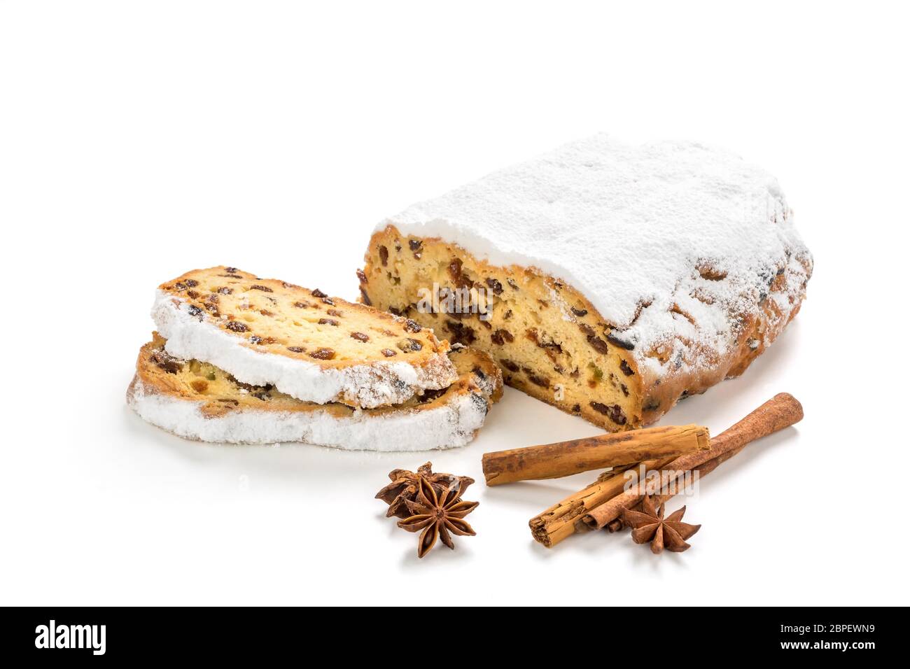 Christmas Stollen isolated on white background Stock Photo - Alamy