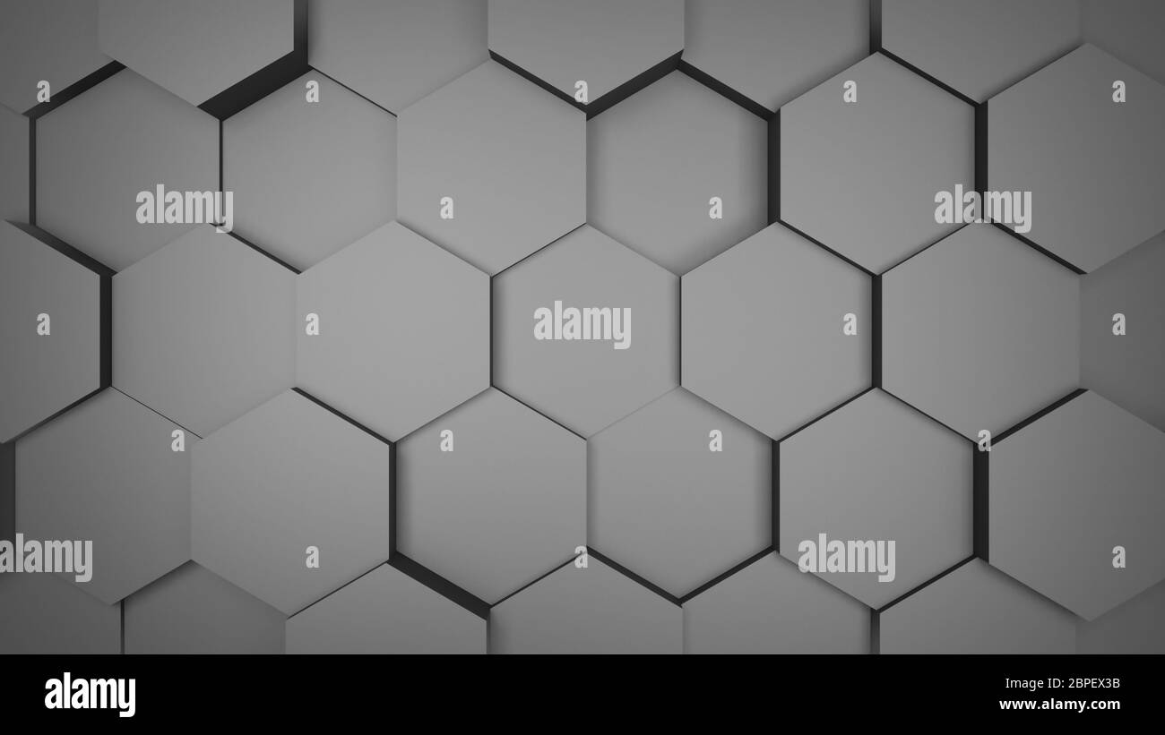 Abstract background, hexagons or honeycombs, 3D rendering, hexagonal wallpaper, network ...