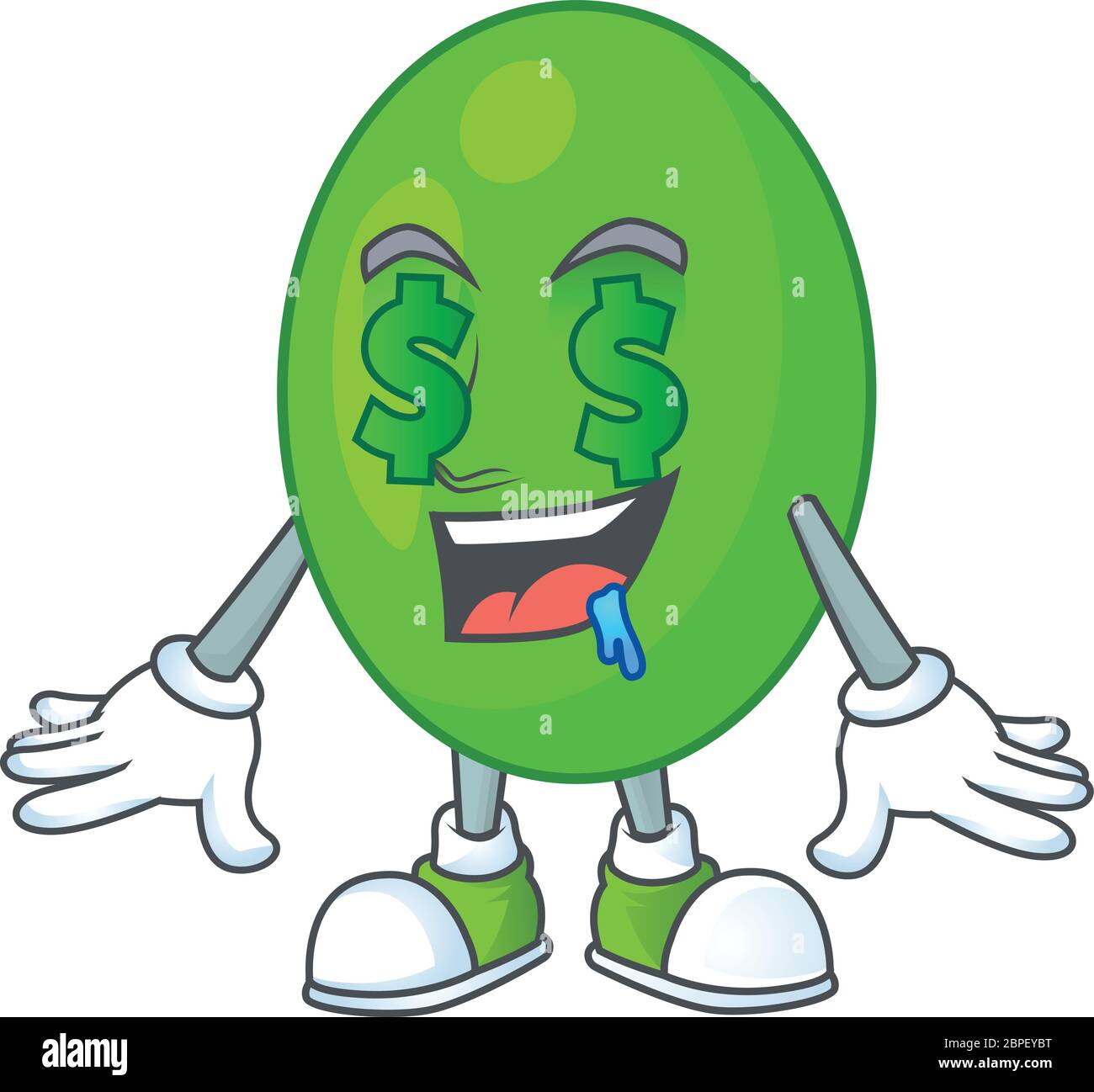 Cute rich tetrad mascot character style with money eyes Stock Vector ...