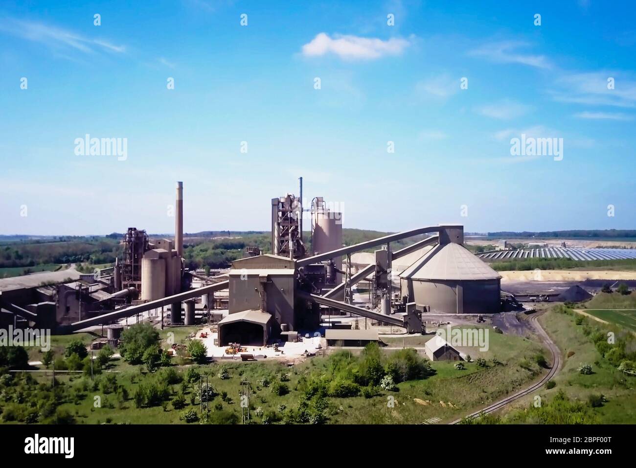 Large cement plant. The production of cement on an industrial scale in ...