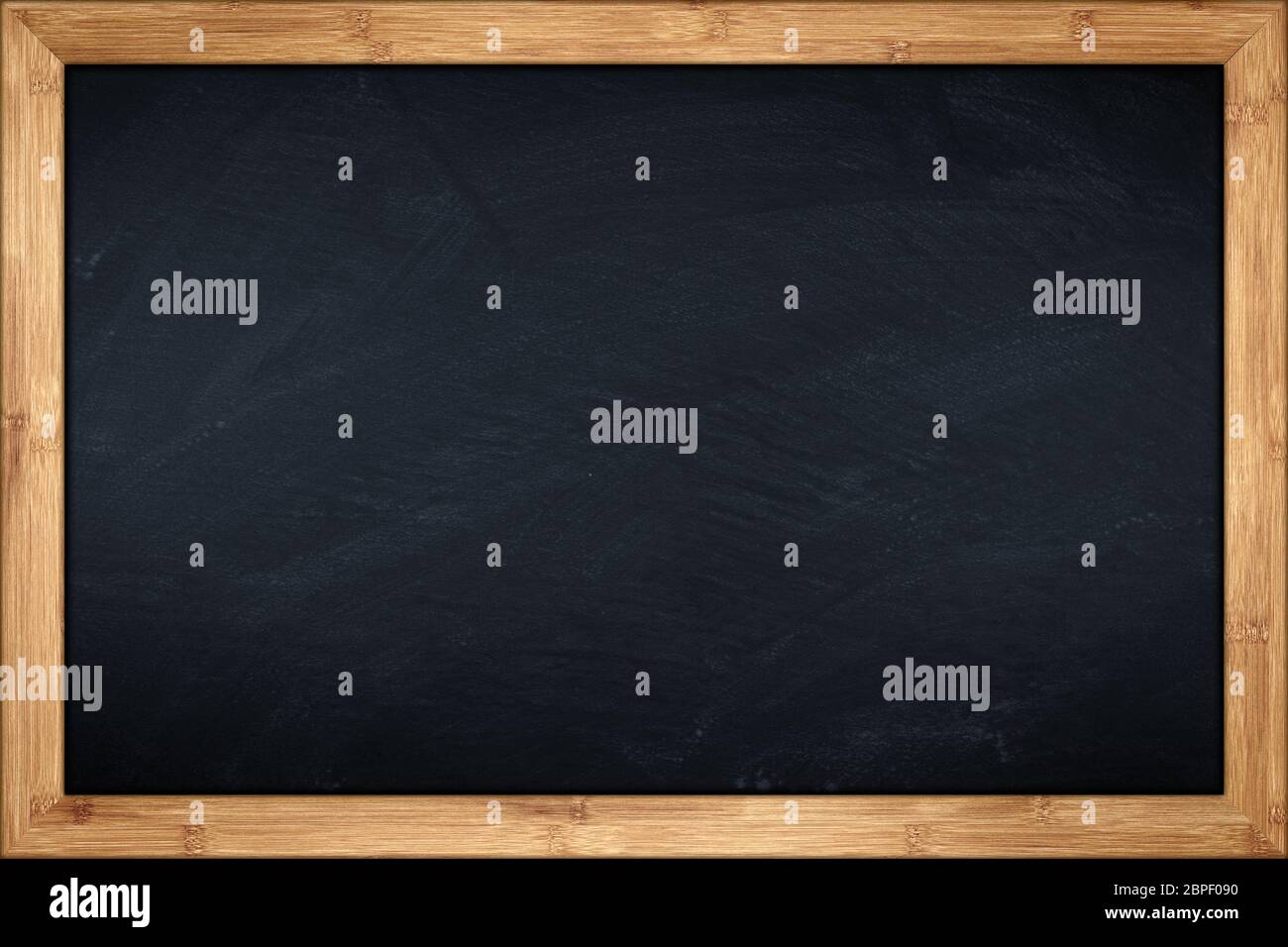 blackboard with wooden bamboo frame Stock Photo - Alamy