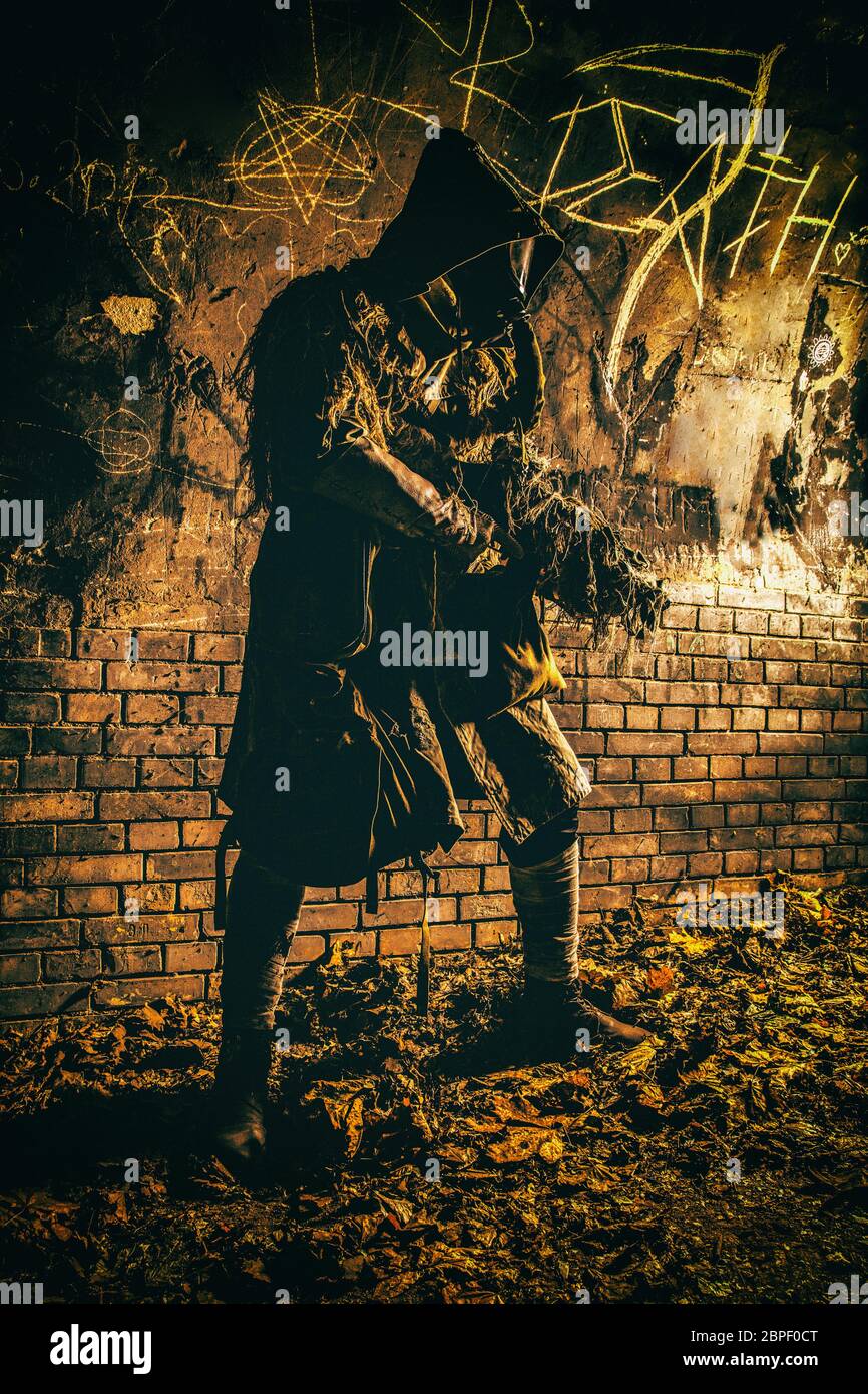 Post apocalyptic survivor, living underground mutant, wearing tattered ...